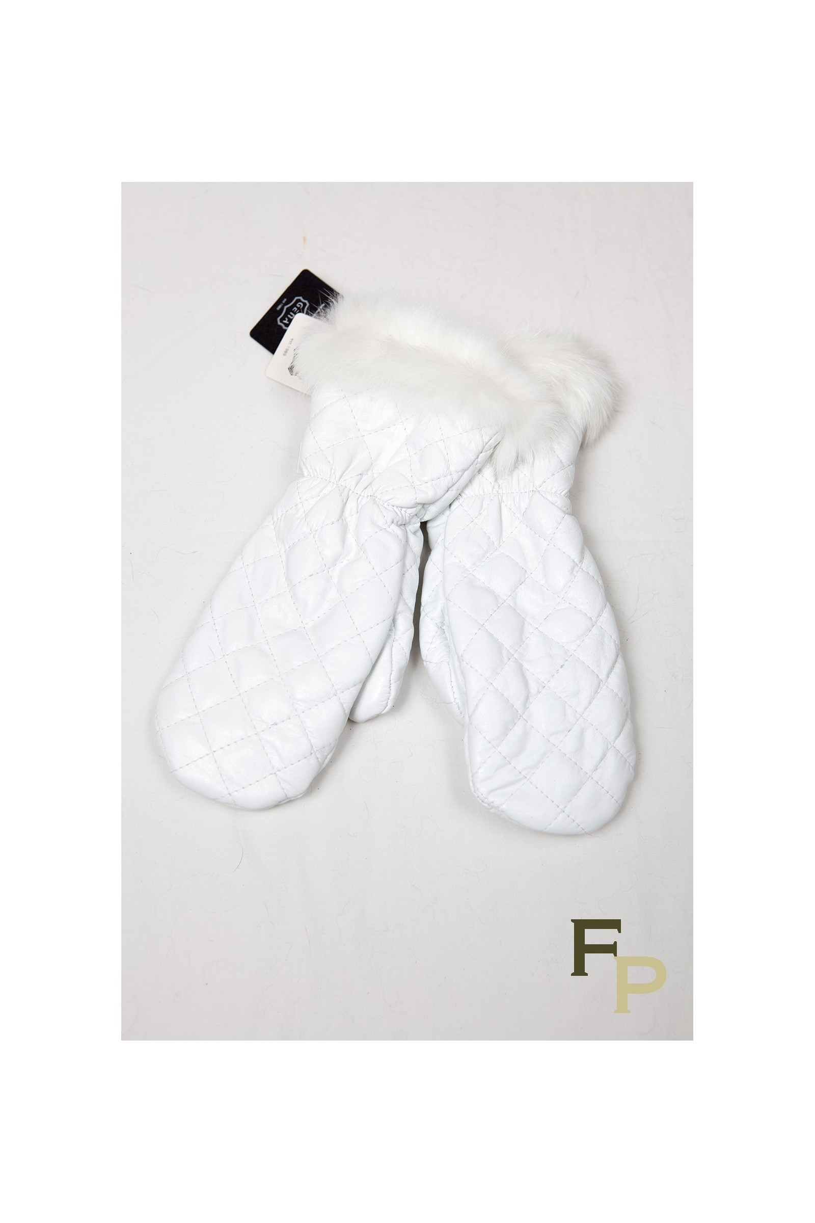 White Gloves in leather and rabbit fur