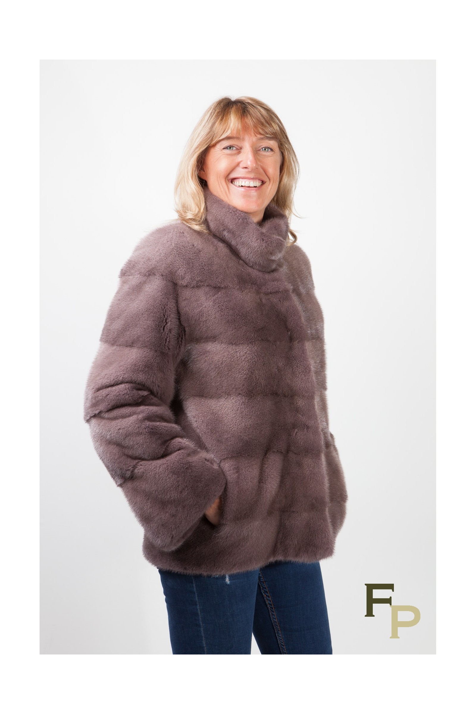 Grey Iron Mink Jacket