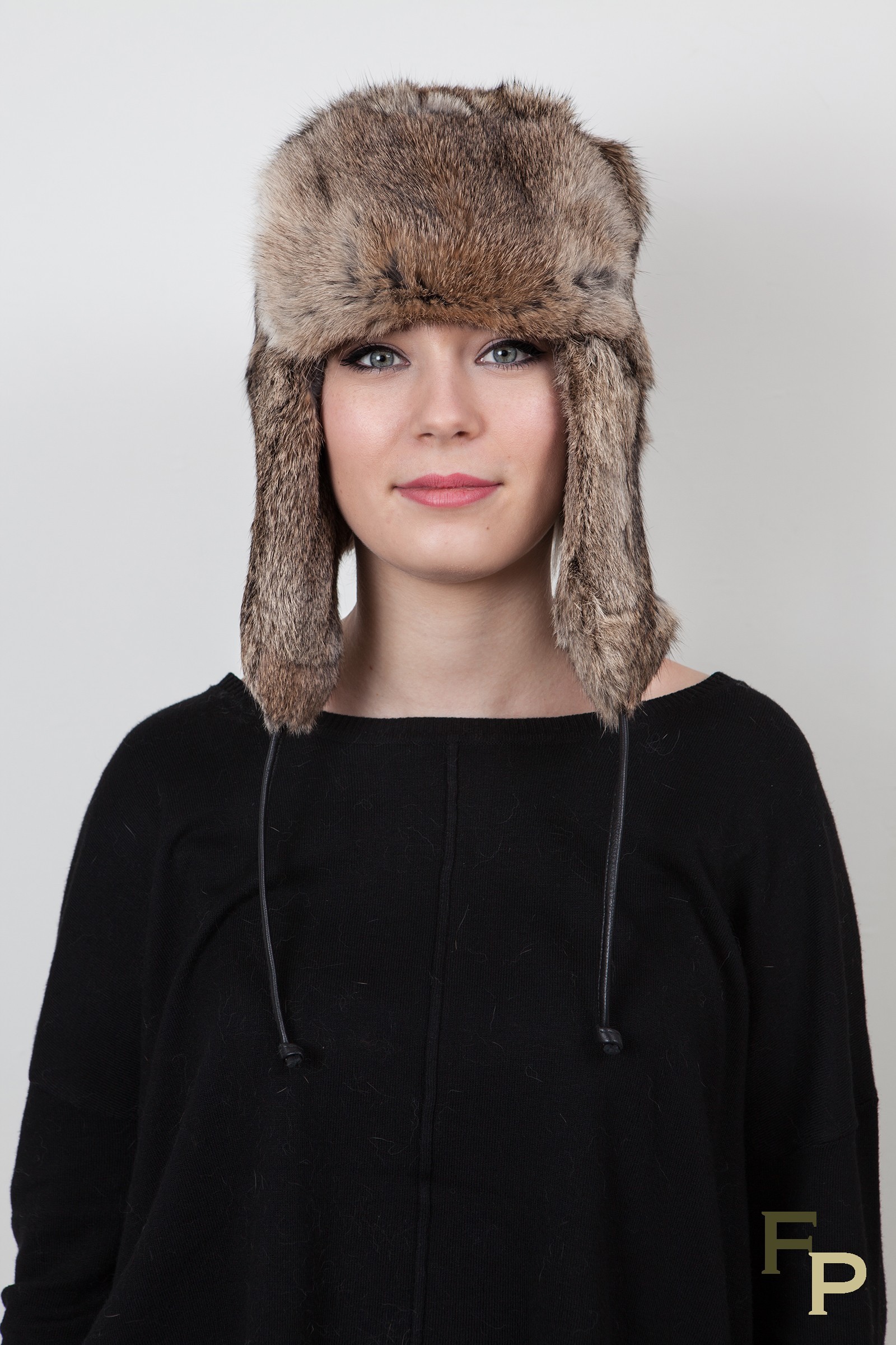 Black or Natural Rabbit Fur Chapka