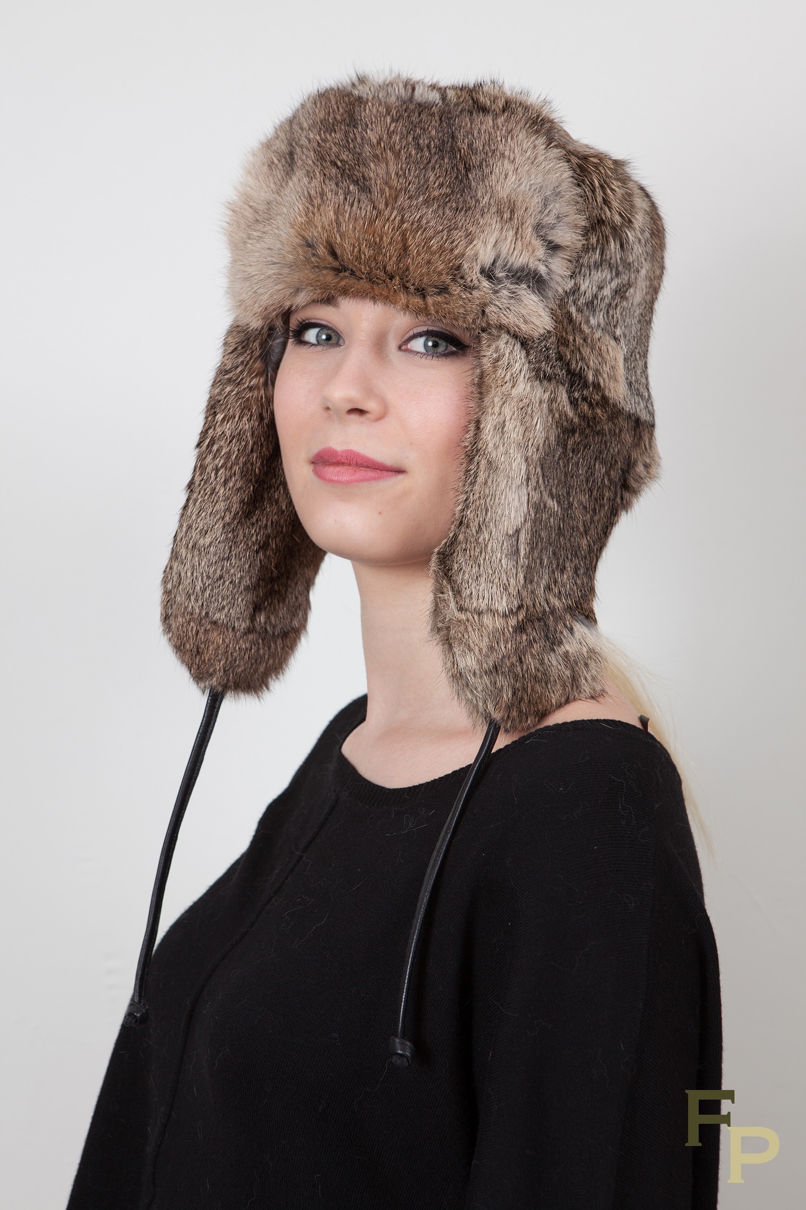 Black or Natural Rabbit Fur Chapka