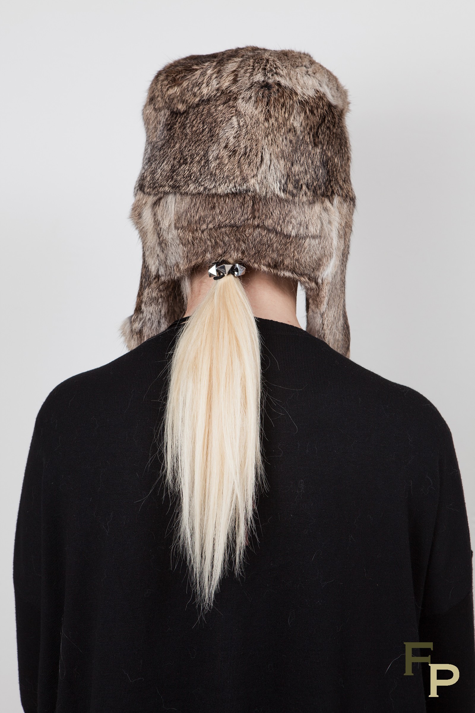 Black or Natural Rabbit Fur Chapka