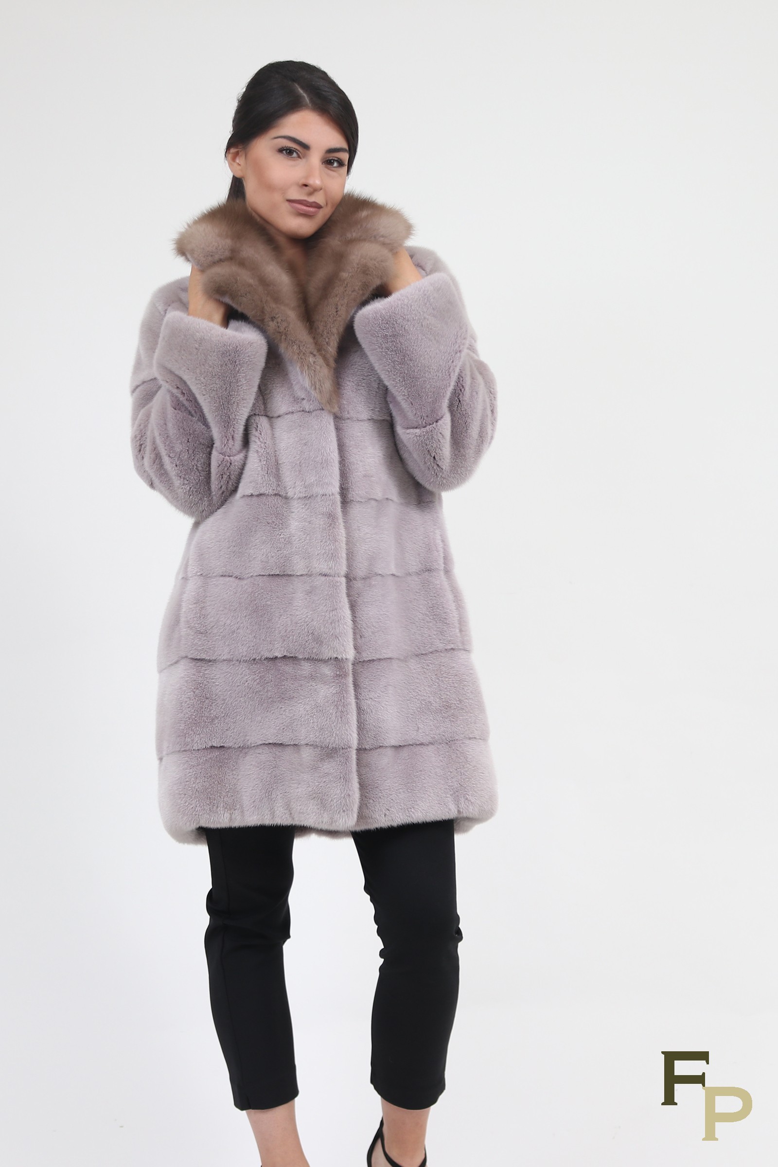 Manteau en Fourrures de Vison et de Martre