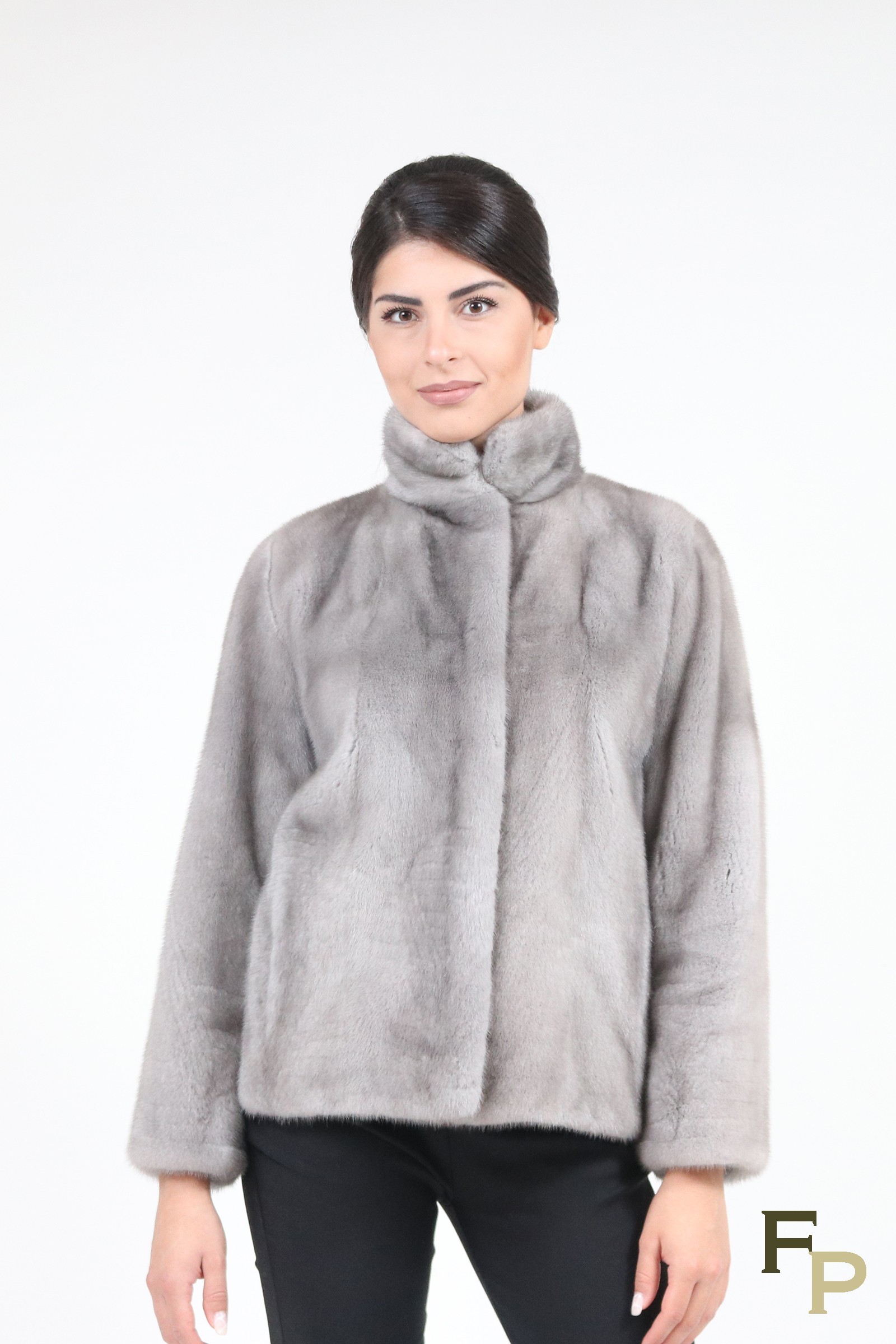 Veste en Fourrure de Vison Gris "Sapphire"